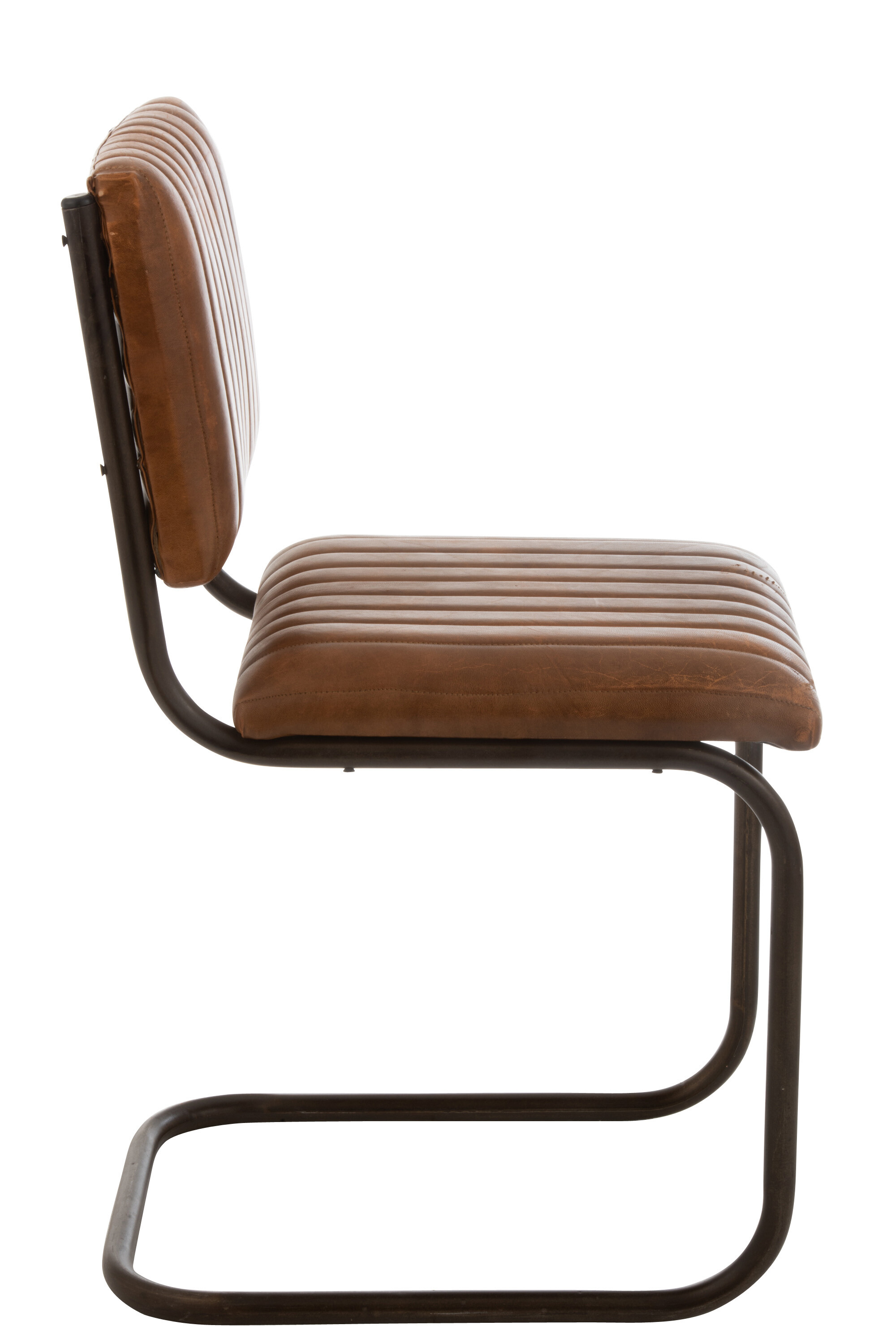 Stoel Modern Leder/Metaal Cognac (65016)| LIVING-shop, stijlvol wonen ...