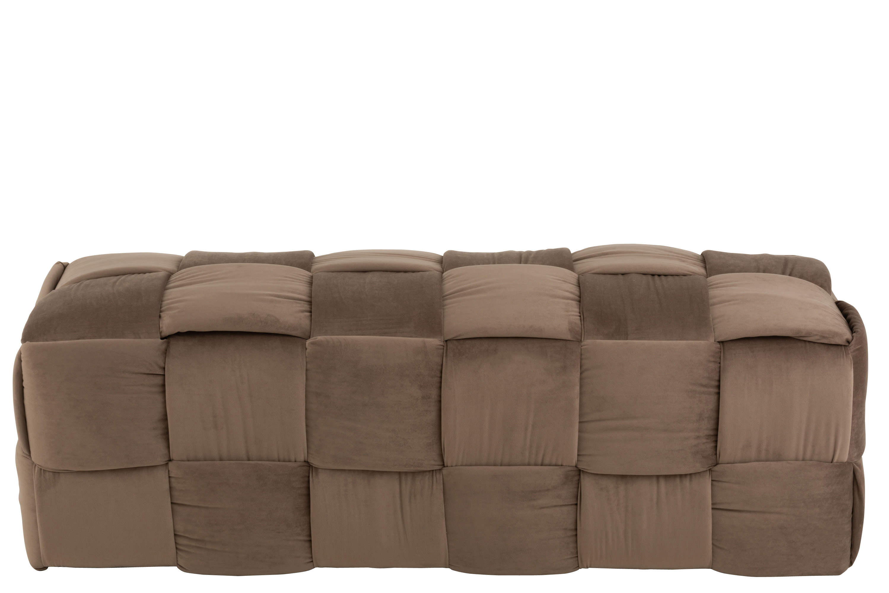J-line Pouf 3-Seater Textile/Wood Brown@ LIVING-shop.eu