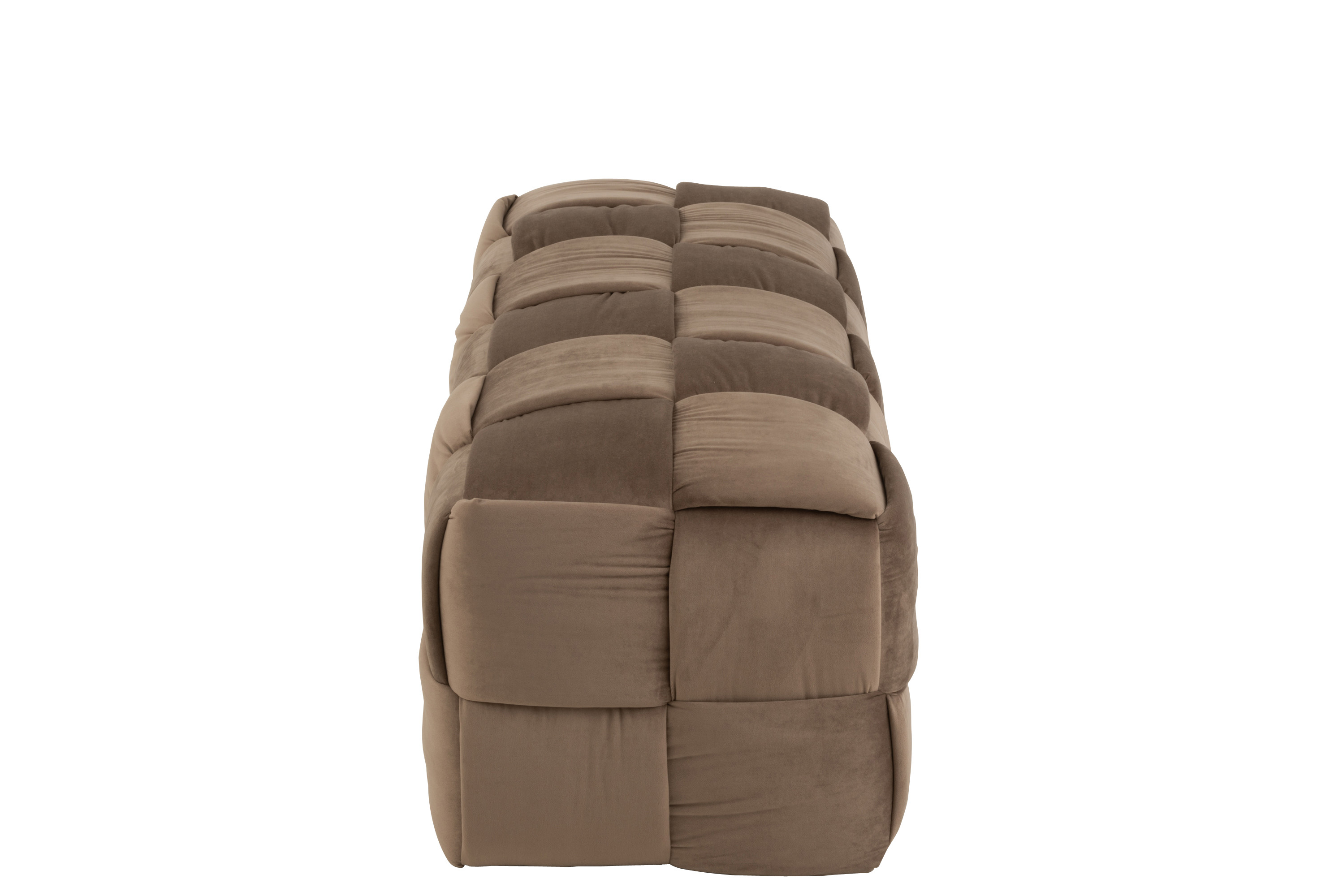 J-line Pouf 3-Seater Textile/Wood Brown@ LIVING-shop.eu