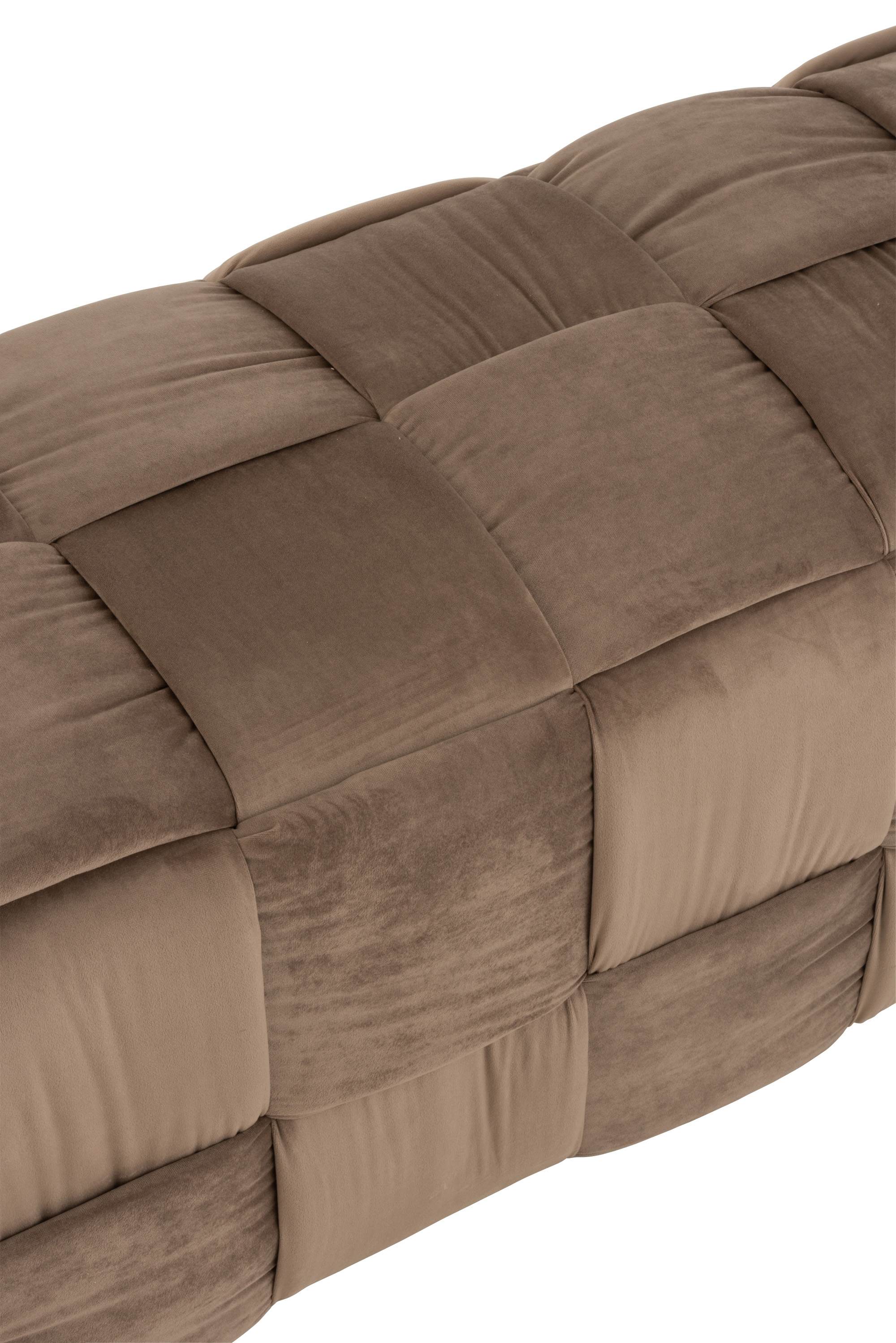 J-line Pouf 3-Seater Textile/Wood Brown@ LIVING-shop.eu