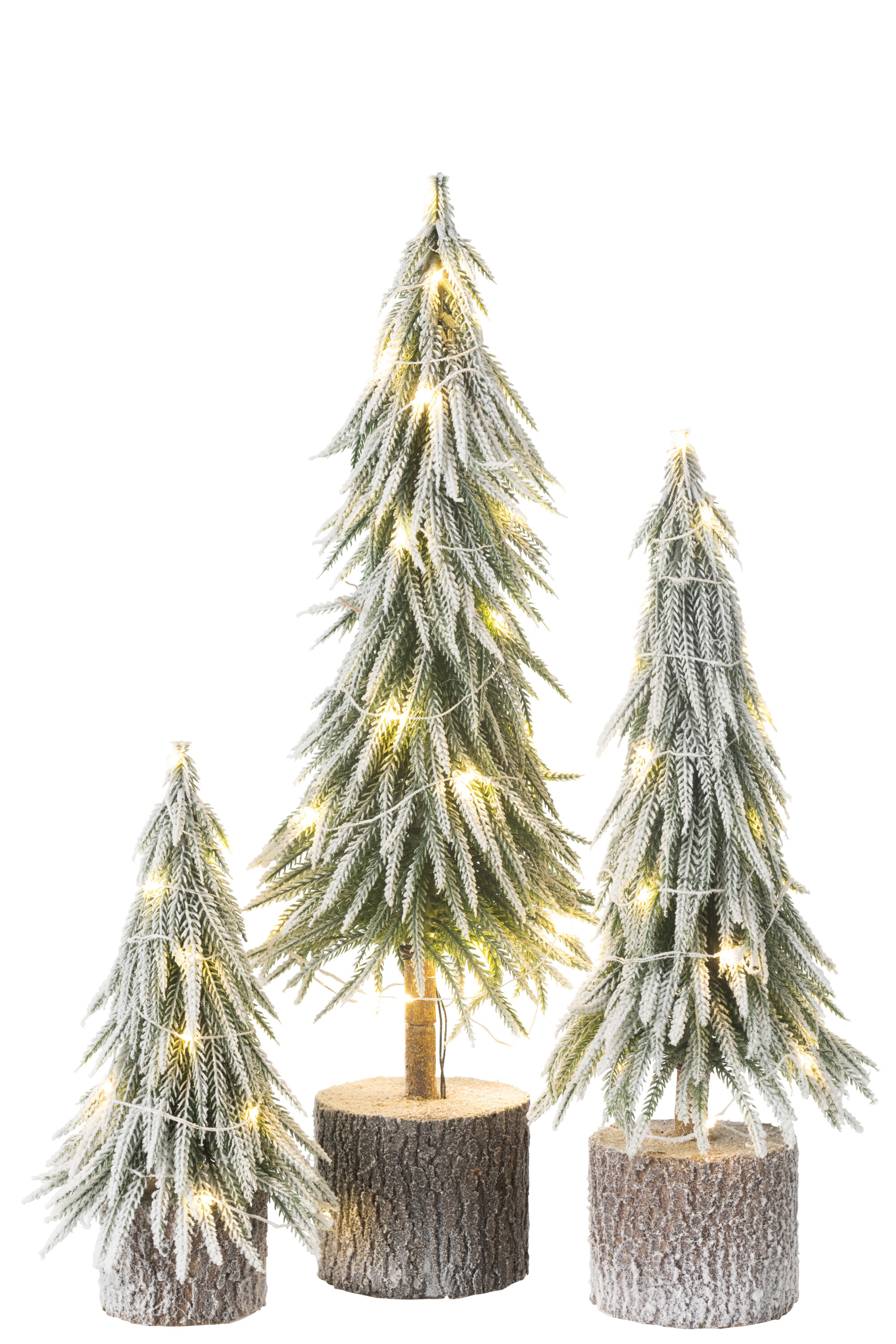 Plastic Christmas Tree with LED Lights and Snow @ LIVING-shop.eu