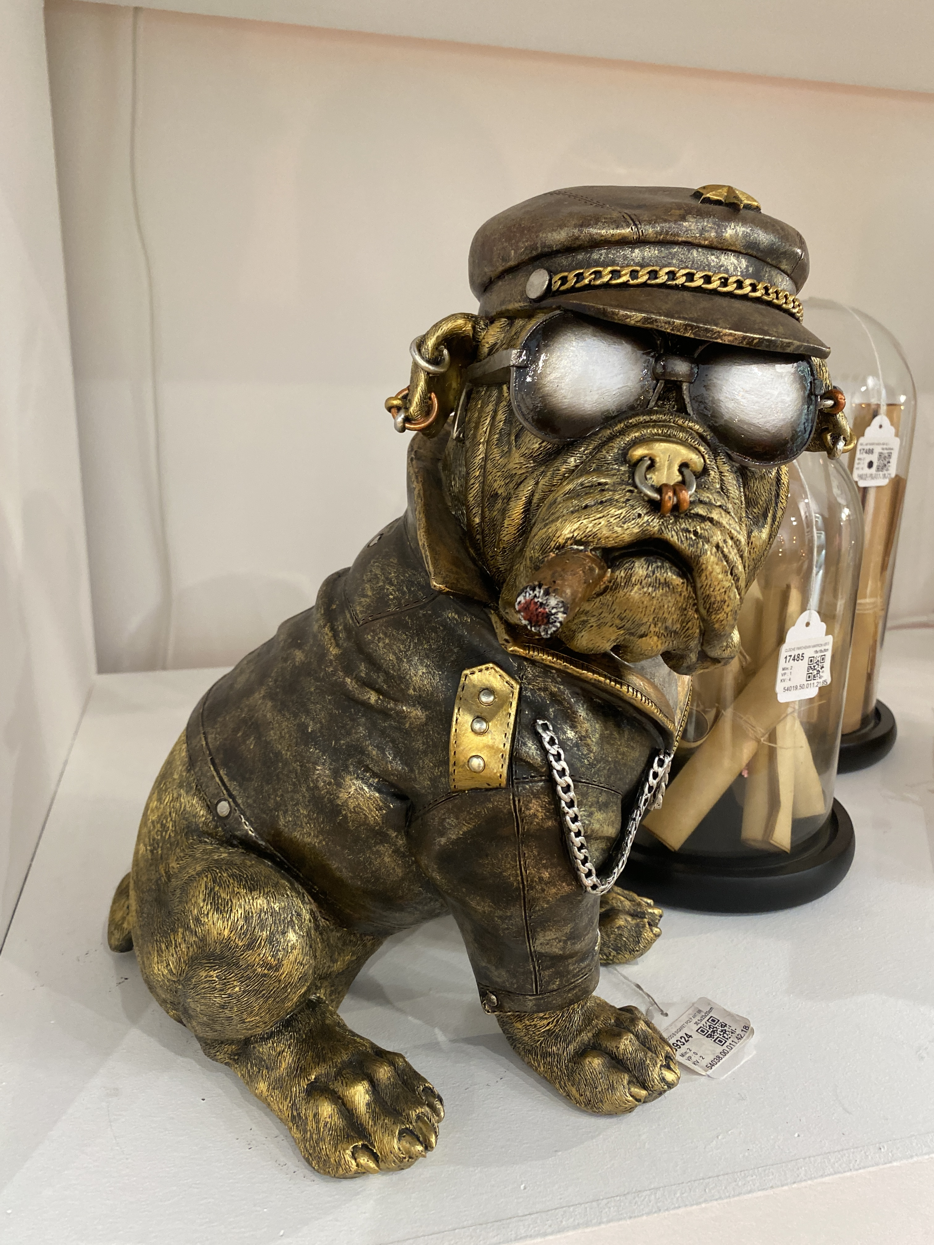 Beeld bulldog buste met sigaar J-LINE Decoratie @ LIVING-shop, stijlvol ...