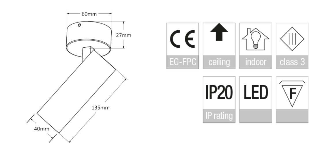Micro tube spot cylinder LED surface-mounted @ LIVING-shop.eu lighting ...